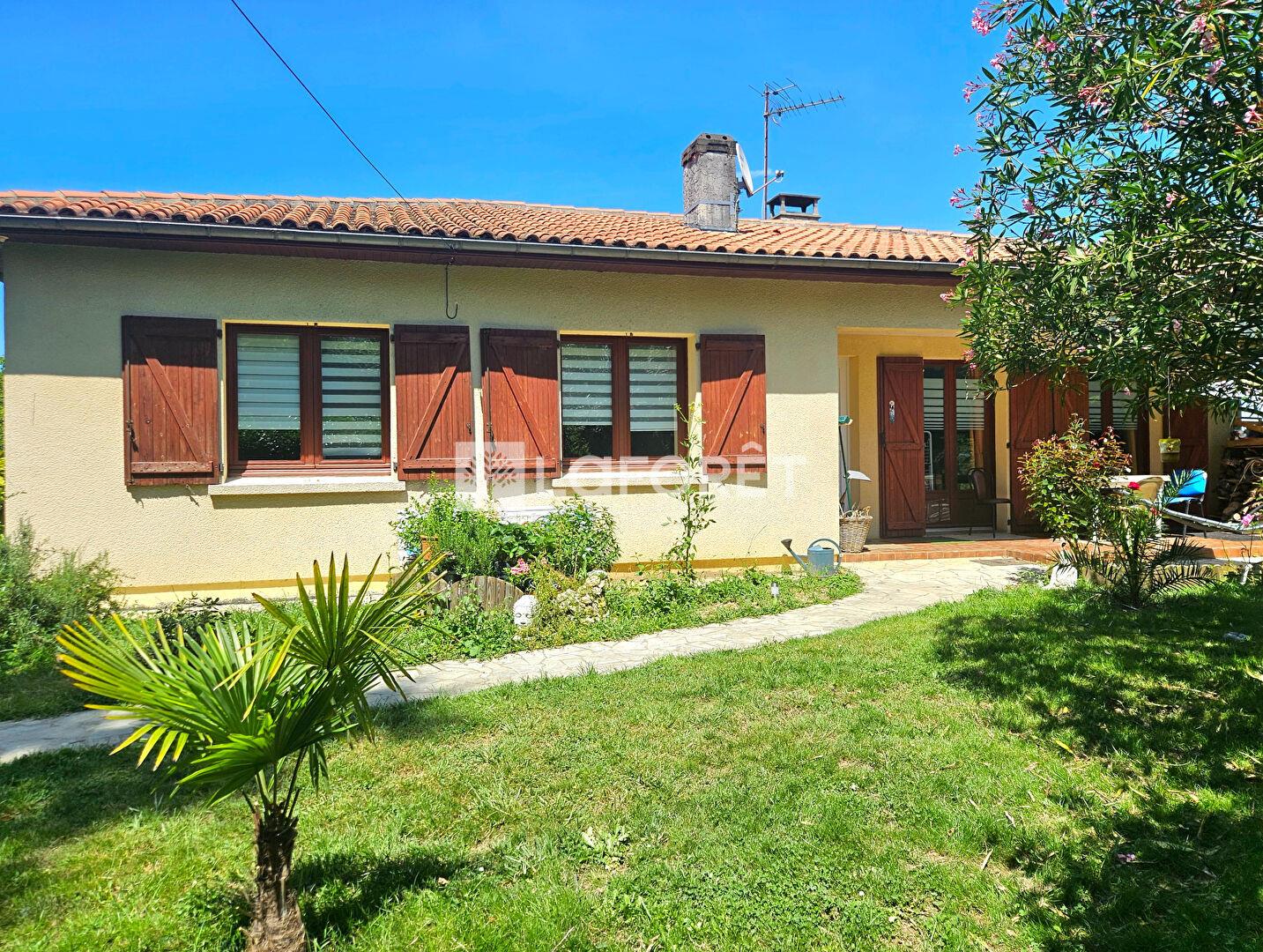House on basement with outbuilding