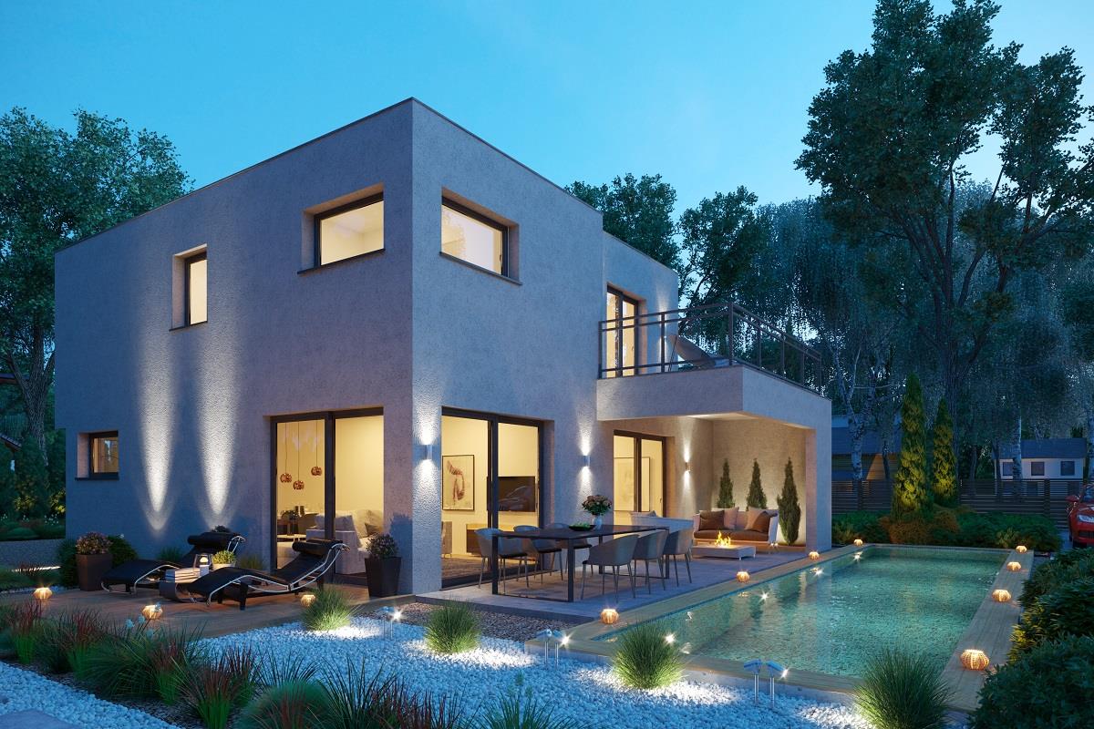 Wunderschönes modernes Haus mit Flachdach